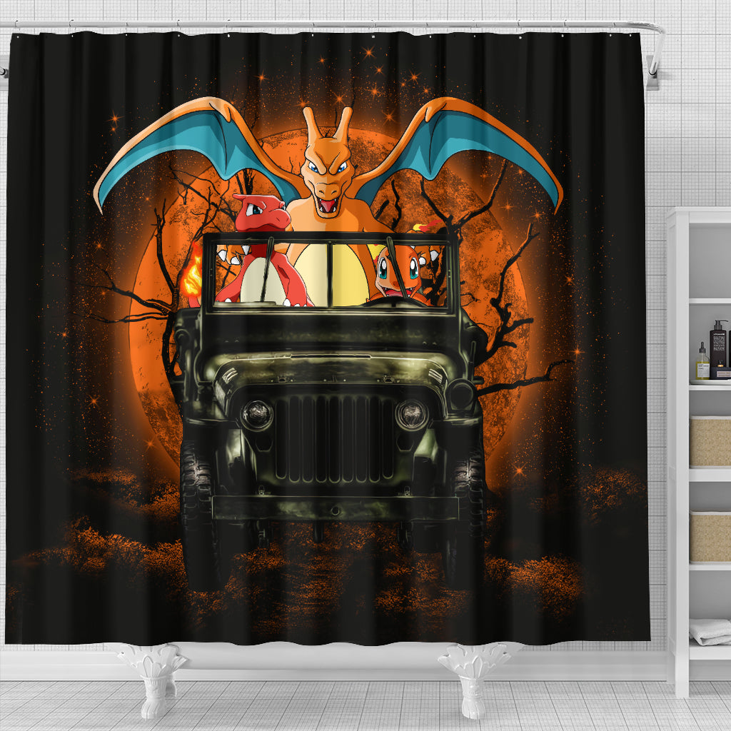 Charizard Charmander Jeep Moonlight Halloween Funny Shower Curtain ...