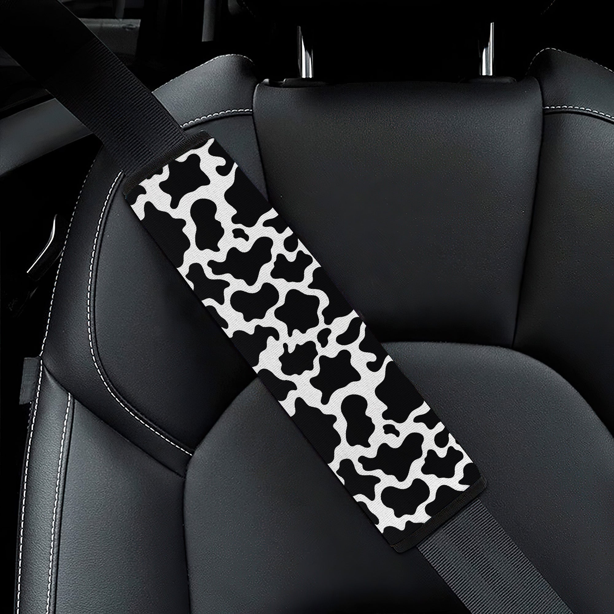 Premium Cow Skin Custom Car Seat Belt Covers Cow Skin AnimeBape
