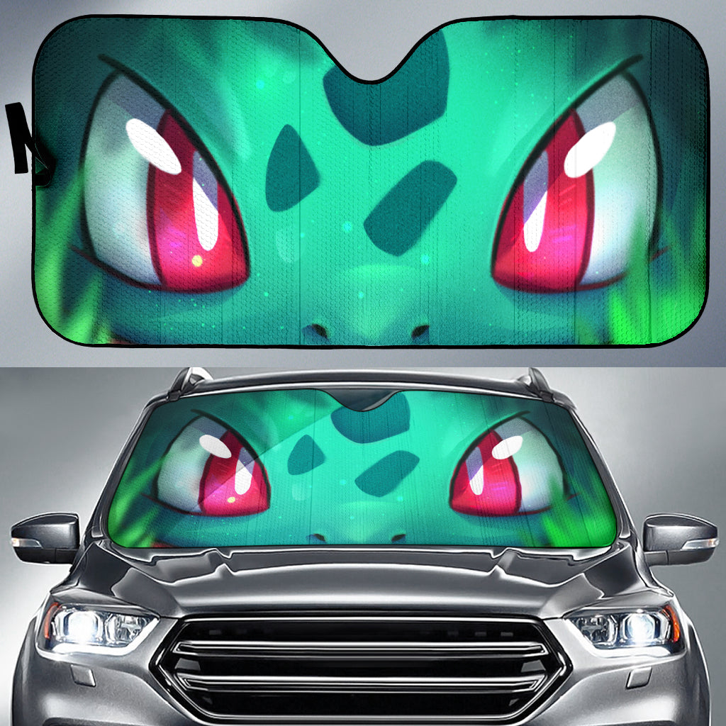 Bulbasaur Face Cute Pokemon Car Sunshades for Auto Protection - AnimeBape