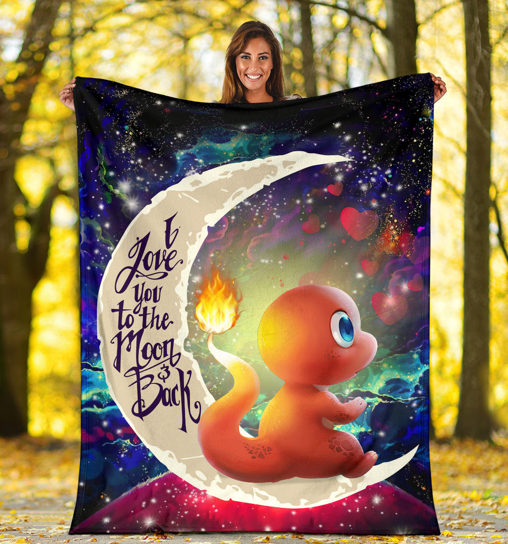 Charmander Pokemon Galaxy Blanket - Cute Love You To The Moon Design ...