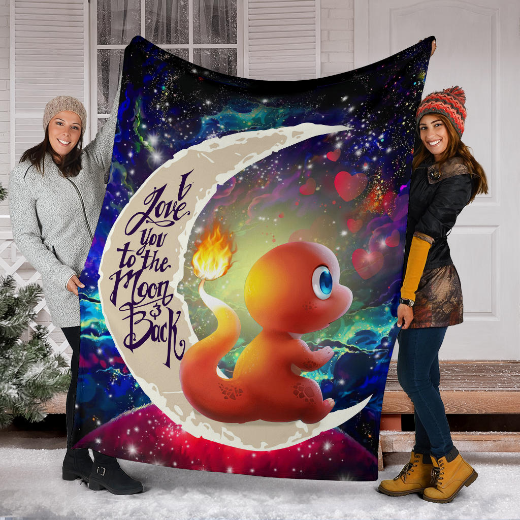 Charmander Pokemon Galaxy Blanket - Cute Love You To The Moon Design ...