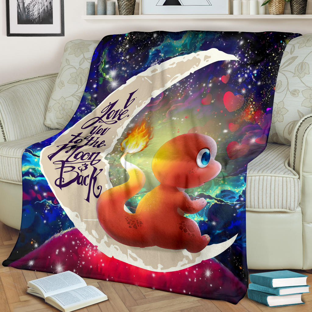 Charmander Pokemon Galaxy Blanket - Cute Love You To The Moon Design ...