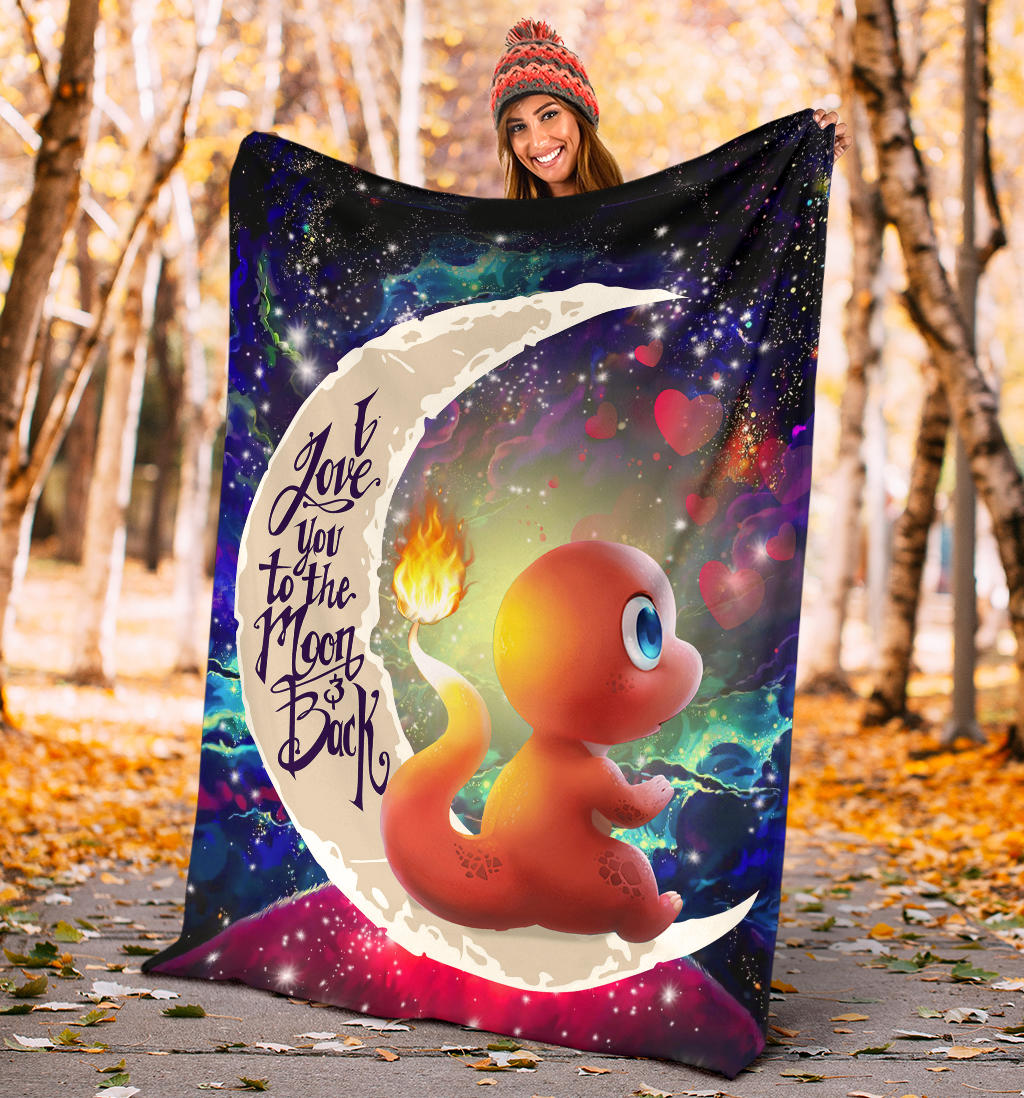 Charmander Pokemon Galaxy Blanket - Cute Love You To The Moon Design ...