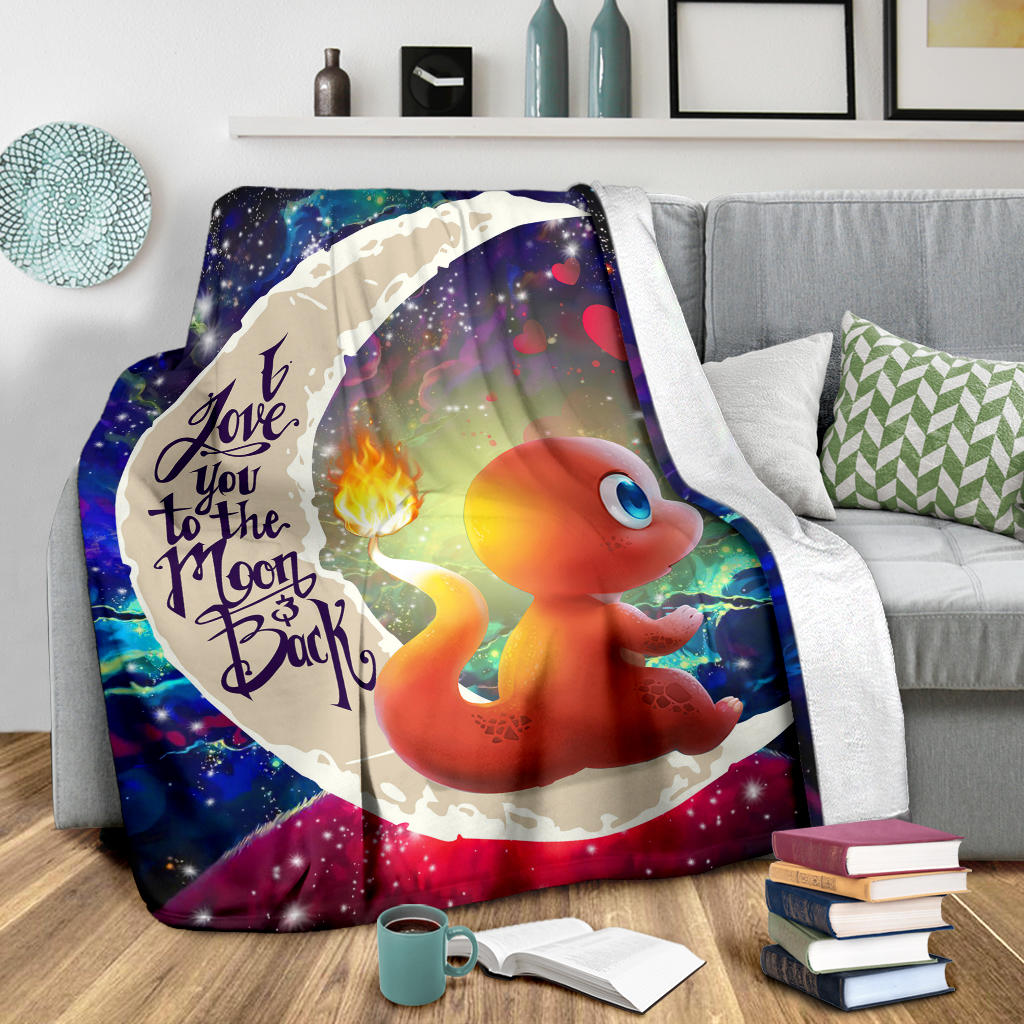 Charmander Pokemon Galaxy Blanket - Cute Love You To The Moon Design ...
