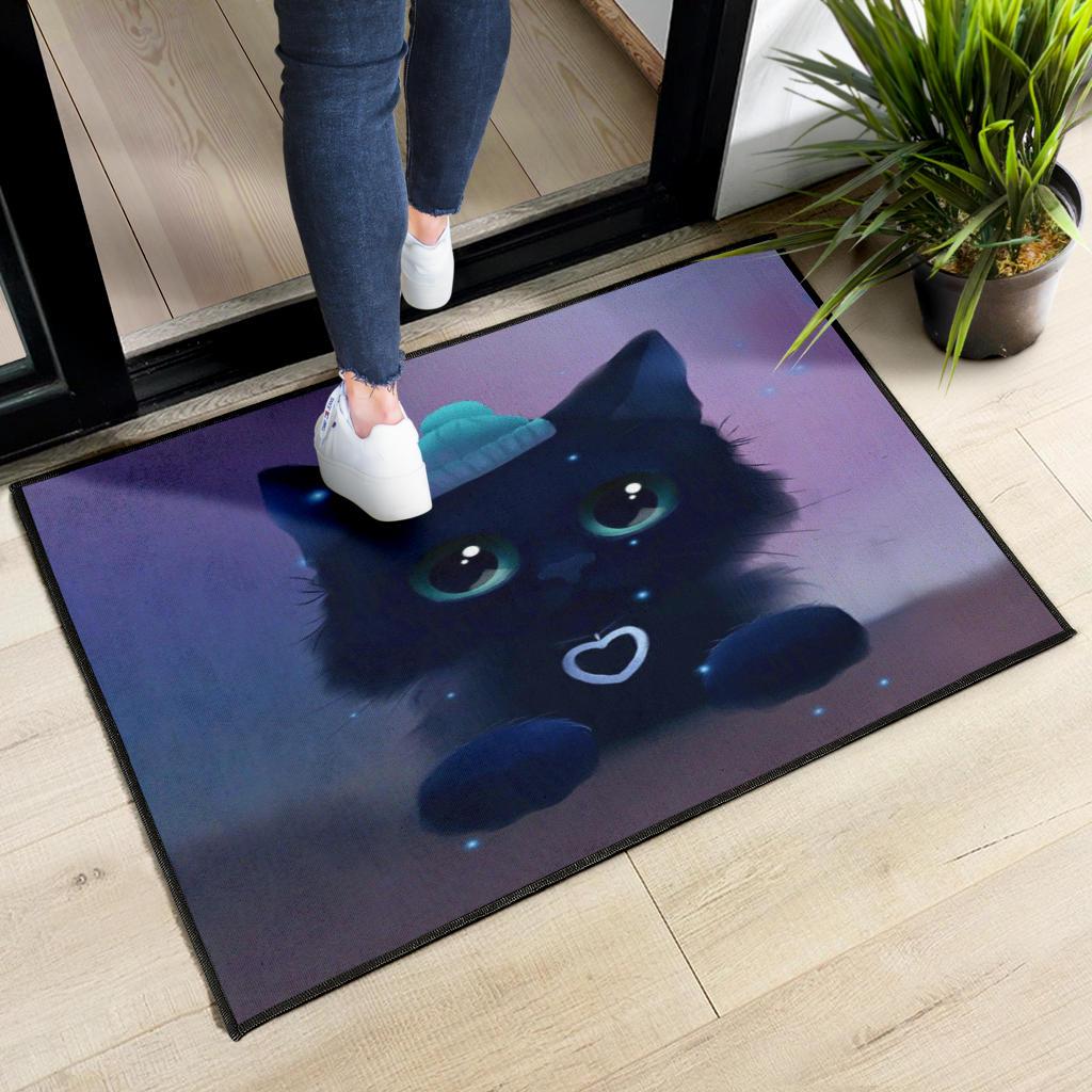 Adorable Kitty Cat Digital Art Welcome Doormat Cute - AnimeBape