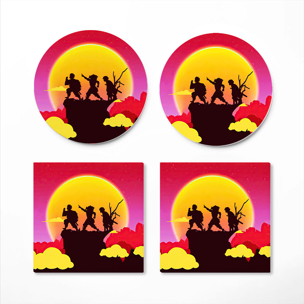 Demon Slayer Kimetsu No Yaiba Sunset Coasters - Drink - AnimeBape
