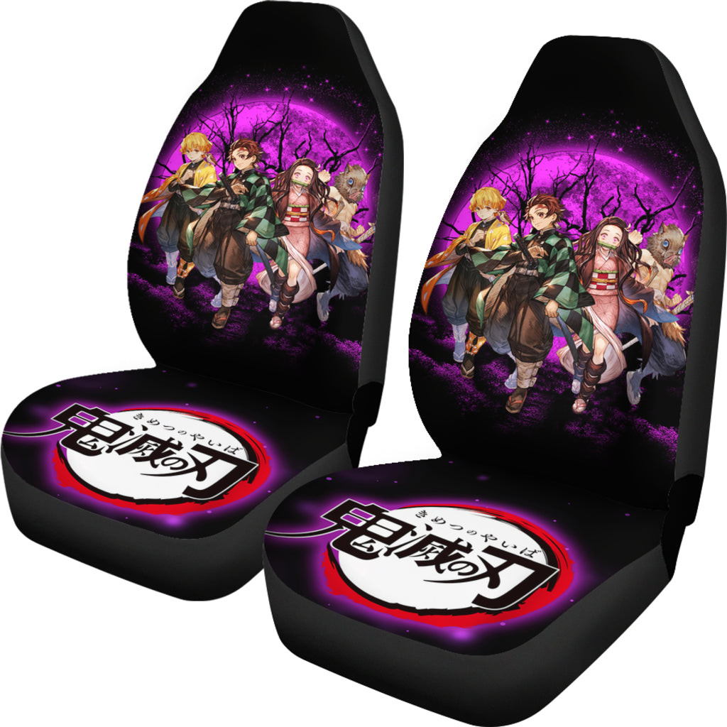 Demon Slayer Pink Moonlight Premium Custom Car Seat Covers Protectors ...