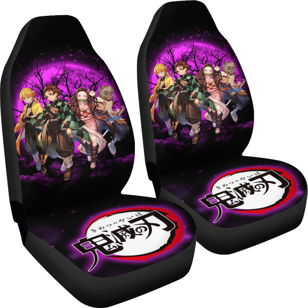 Demon Slayer Pink Moonlight Premium Custom Car Seat Covers Protectors ...