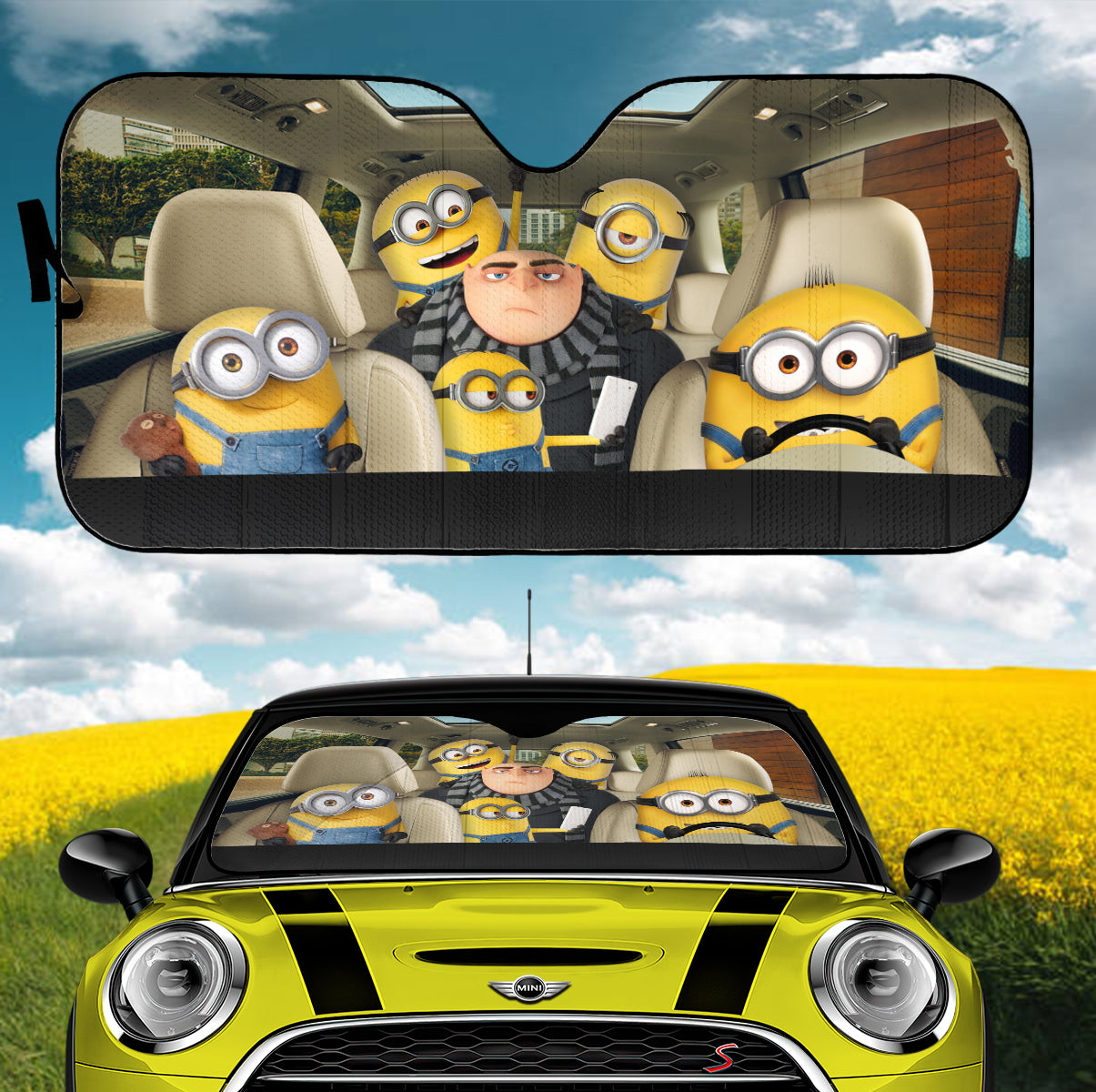Despicable Me Minions Car Sunshades with Gru Design Auto Shades - AnimeBape
