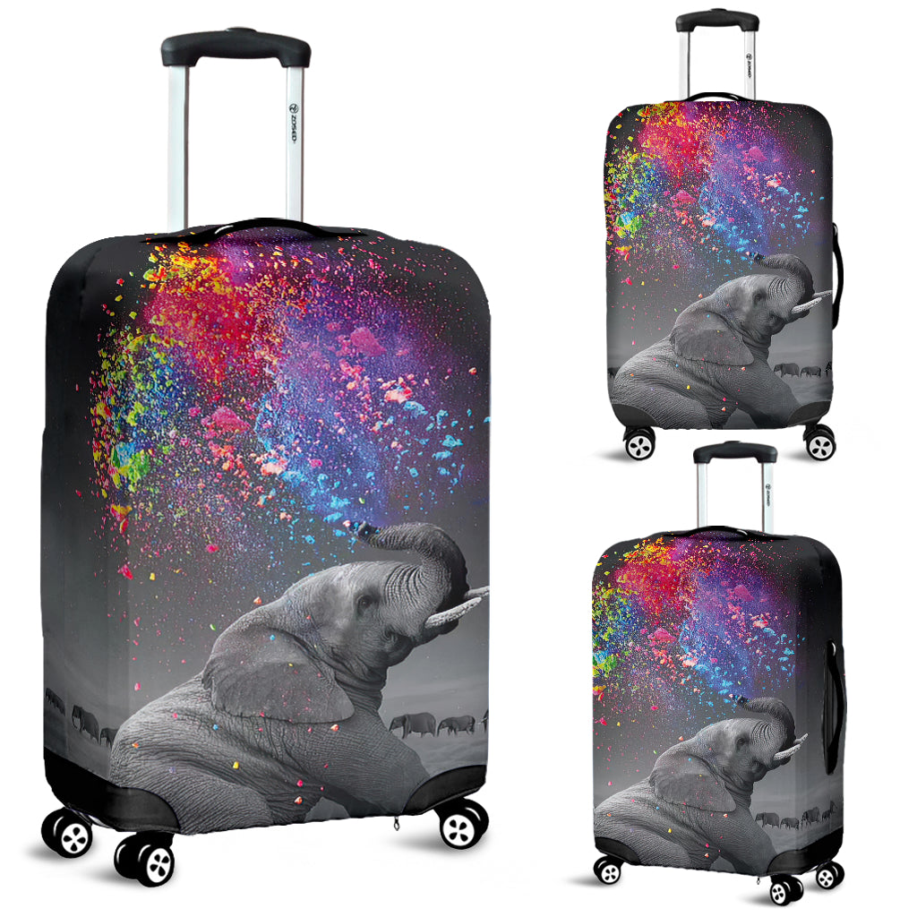 Colorful Elephant Luggage Cover Protector for Suitcases - AnimeBape