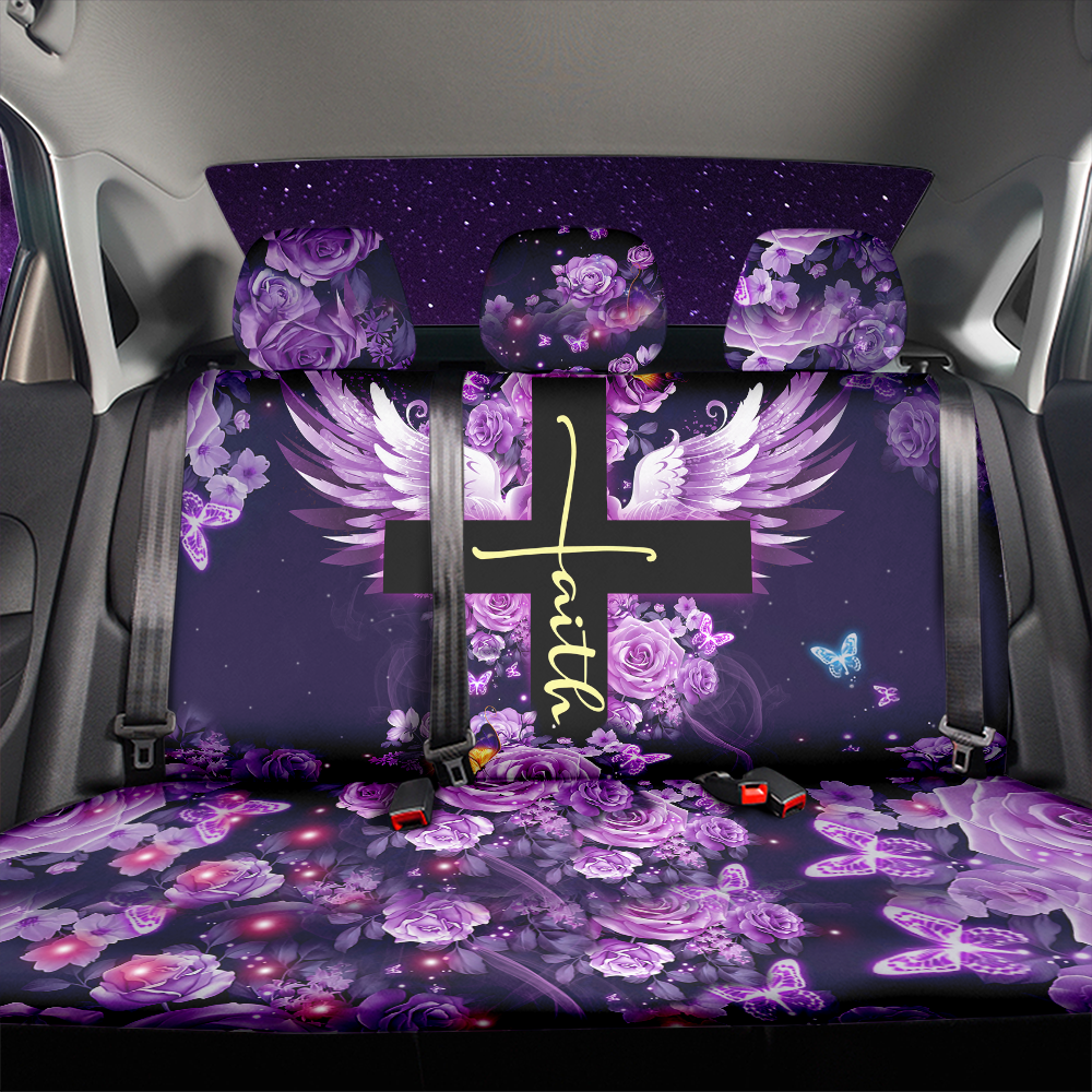 Faith Cross Car Back Seat Covers Decor Protectors - AnimeBape