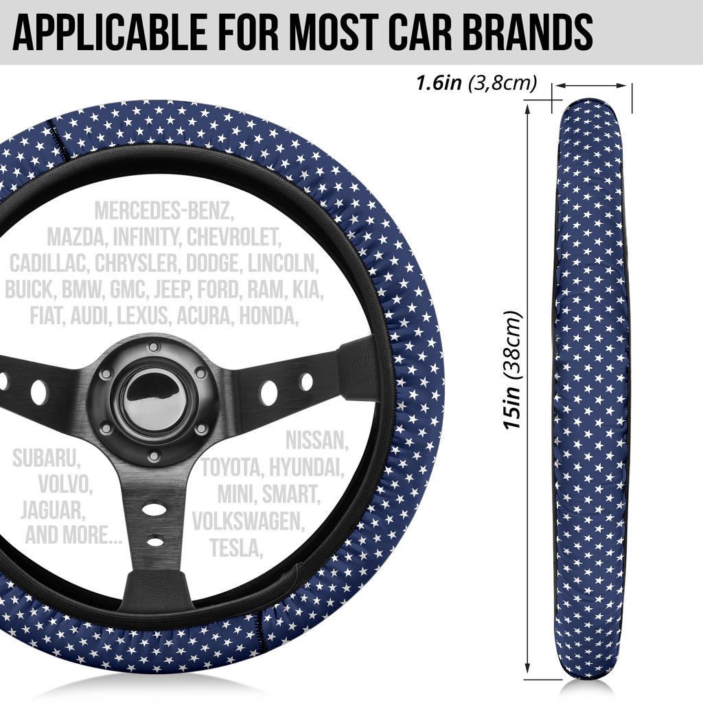 USA Flag Star Premium Steering Wheel Cover for Cars - AnimeBape