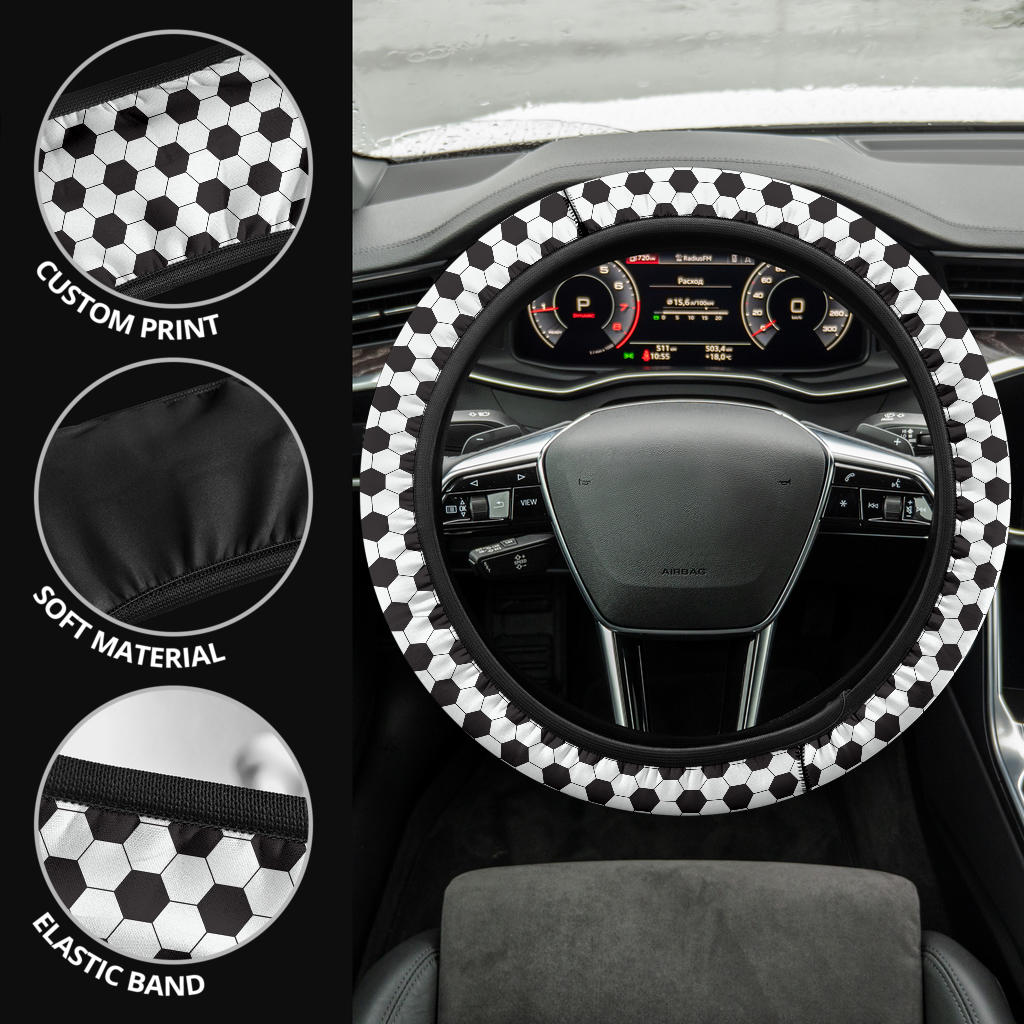 Premium Football Soccer Ball Steering Wheel Cover for Cars - AnimeBape