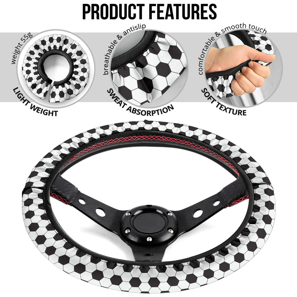 Premium Football Soccer Ball Steering Wheel Cover for Cars - AnimeBape