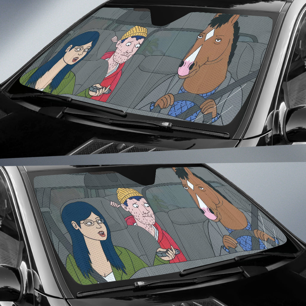 Bojack Horseman Funny Car Sunshades for Auto Protection - AnimeBape