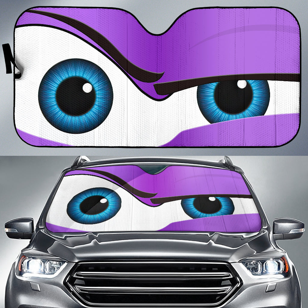 Funny Cartoon Eye Car Auto Sunshades - Purple The Rock Style - AnimeBape