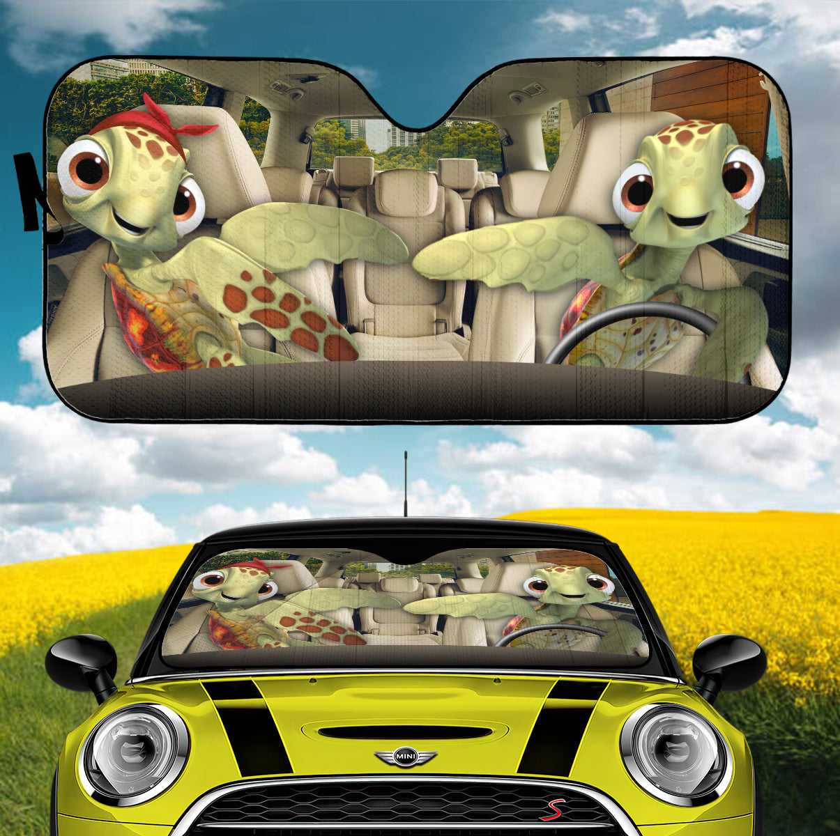 Finding Nemo Funny Turtles Auto Sunshades for Car Protection - AnimeBape