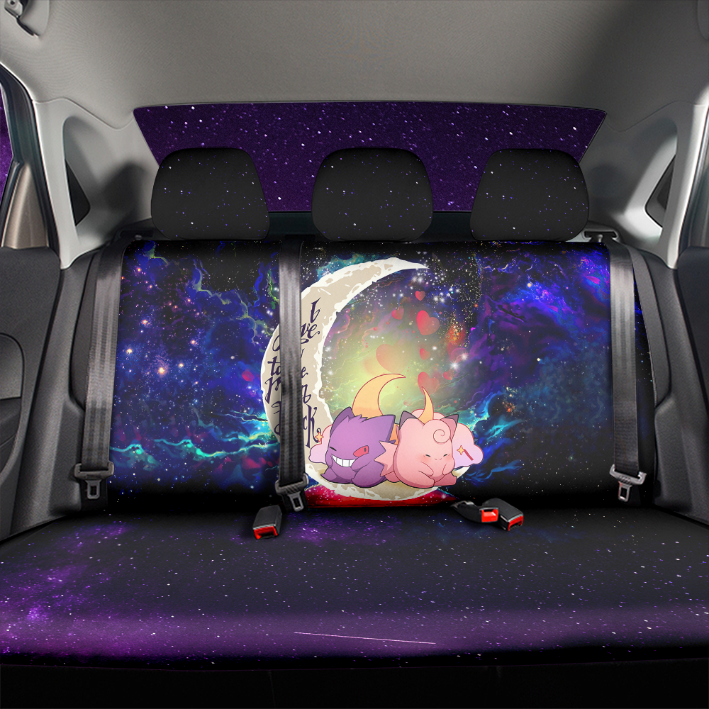 Cute Gengar and Clefable Pokemon Galaxy Car Back Seat Covers - AnimeBape