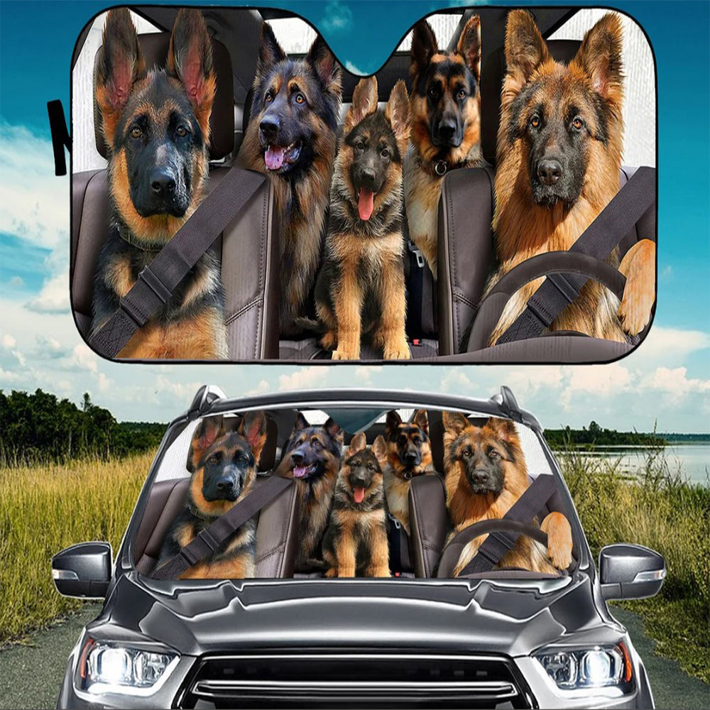 German Shepherd Car Sunshades for Family Vehicle Protection - AnimeBape