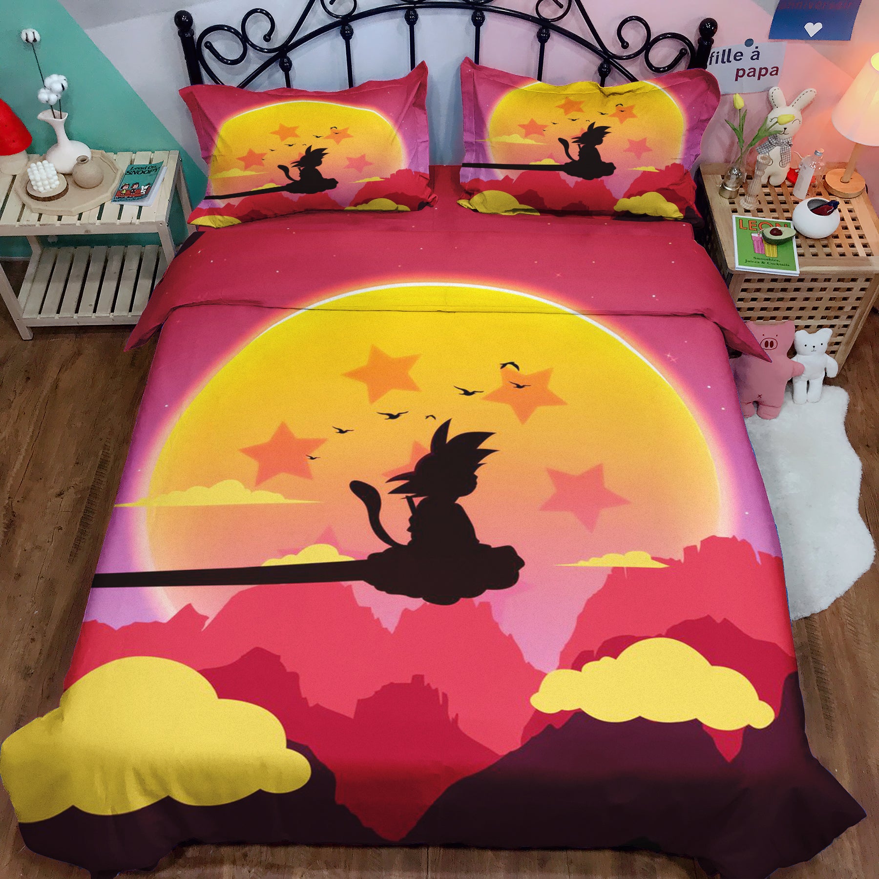 Goku Kid Cloud Duvet Cover Bedding Set with 2 Pillowcases - AnimeBape