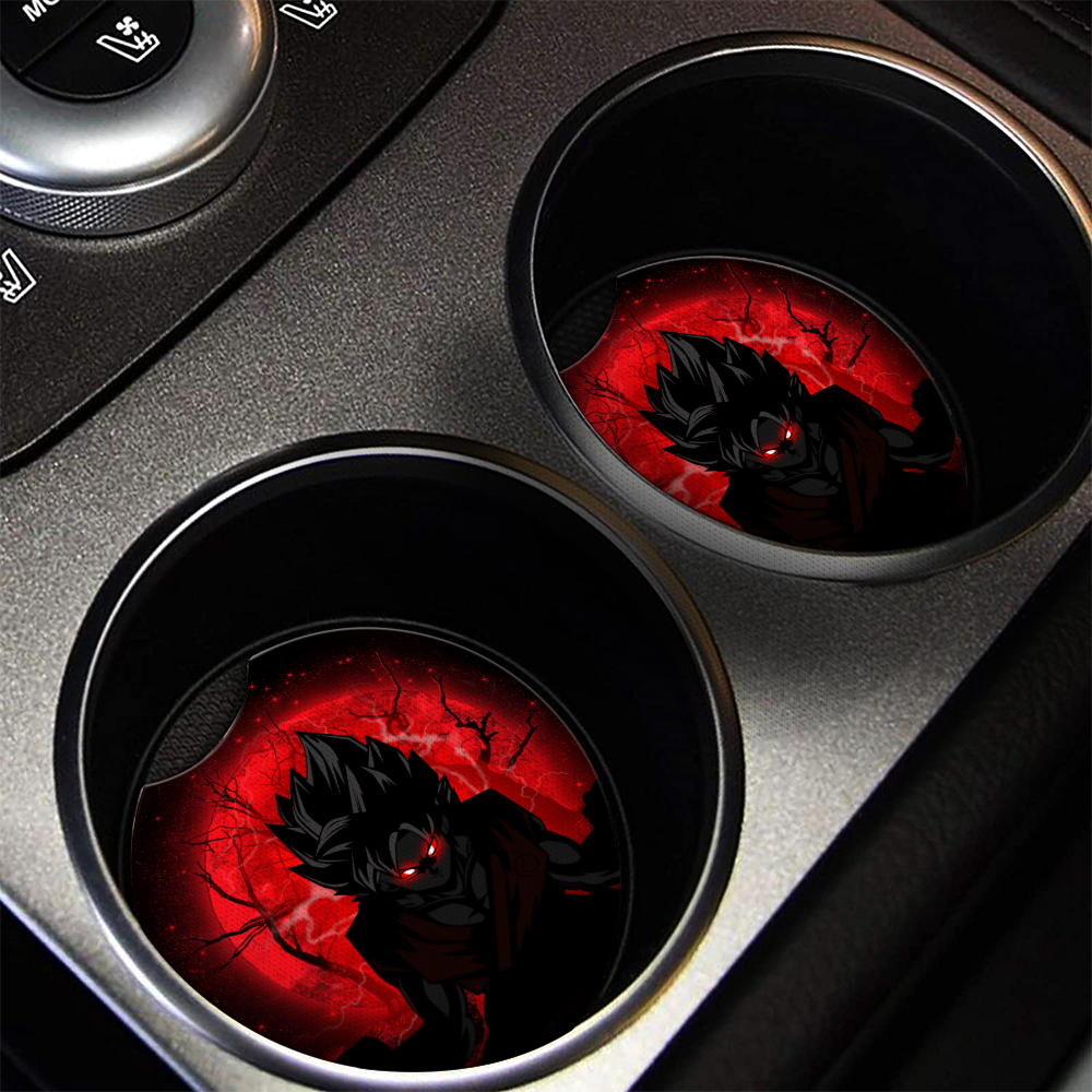 Goku Saiyan Evil Halloween Car Coasters for Auto Cup Holders - AnimeBape