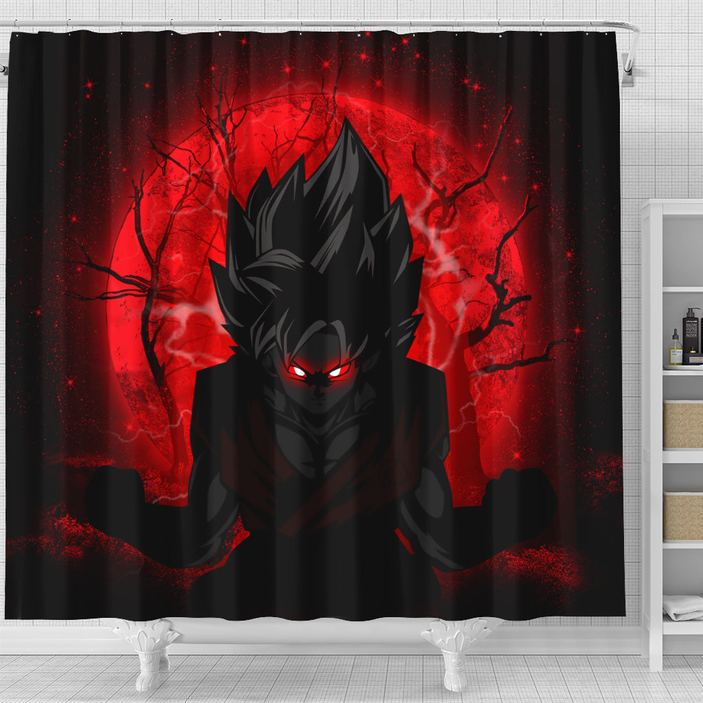 Goku Saiyan Shower Curtain - Evil Moonlight Design Decor - AnimeBape