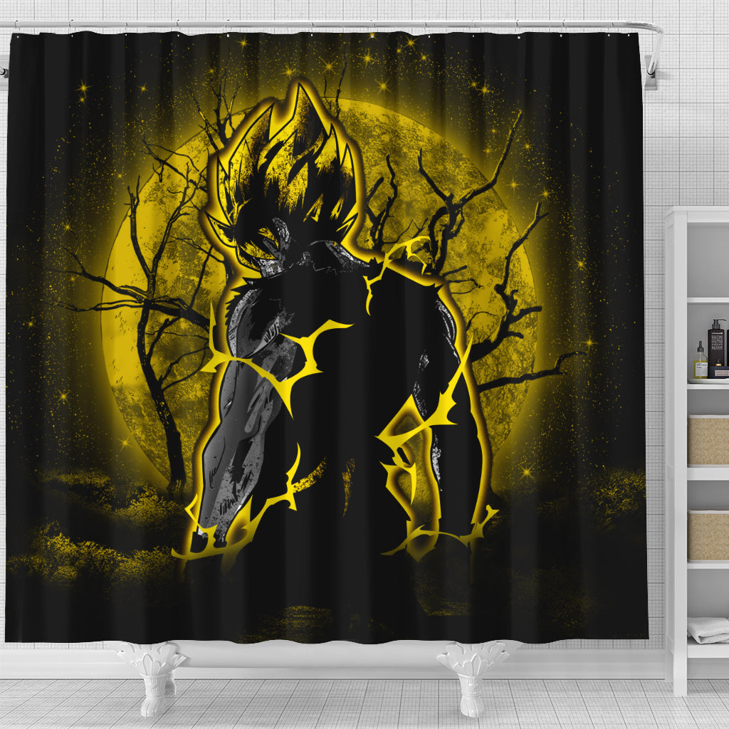 Super Saiyan Goku Moonlight Shower Curtain for Anime Fans - AnimeBape