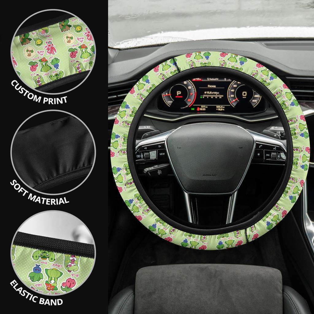 Grass Pokemon Steering Wheel Cover for Cars Grass Pokemon - AnimeBape