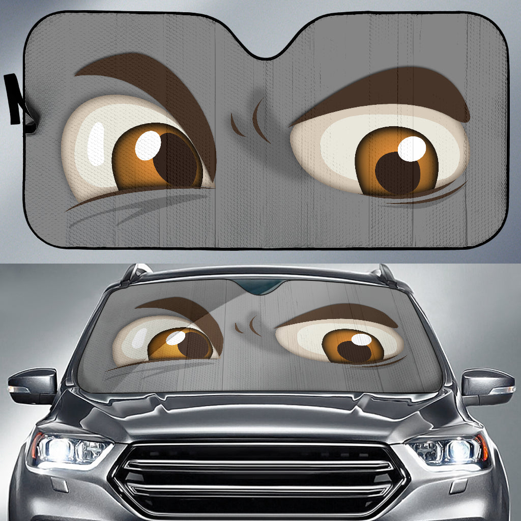 Gray Cartoon Eyes Windshield Sun Shades Car Accessories Decor Gift ...
