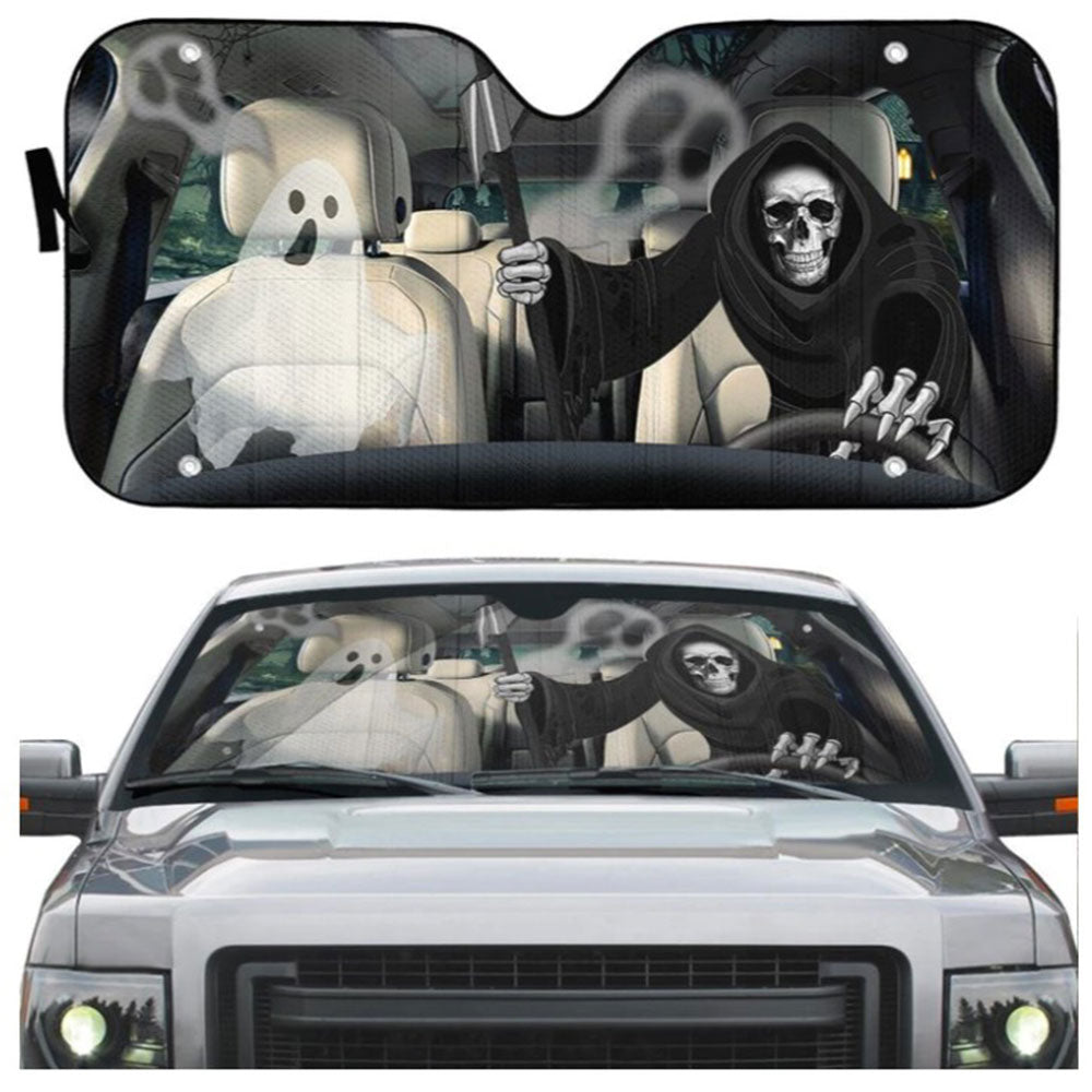 Grim Reaper Skeleton Auto Sun Shades for Car Windshield Decor Gift ...