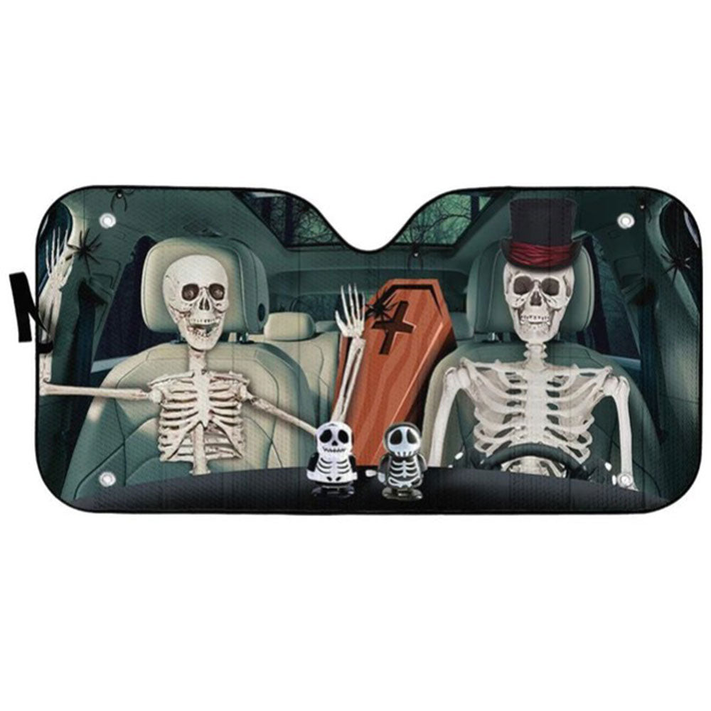 Custom Halloween Skeleton Auto Sun Shades for Car Windshield Decor ...