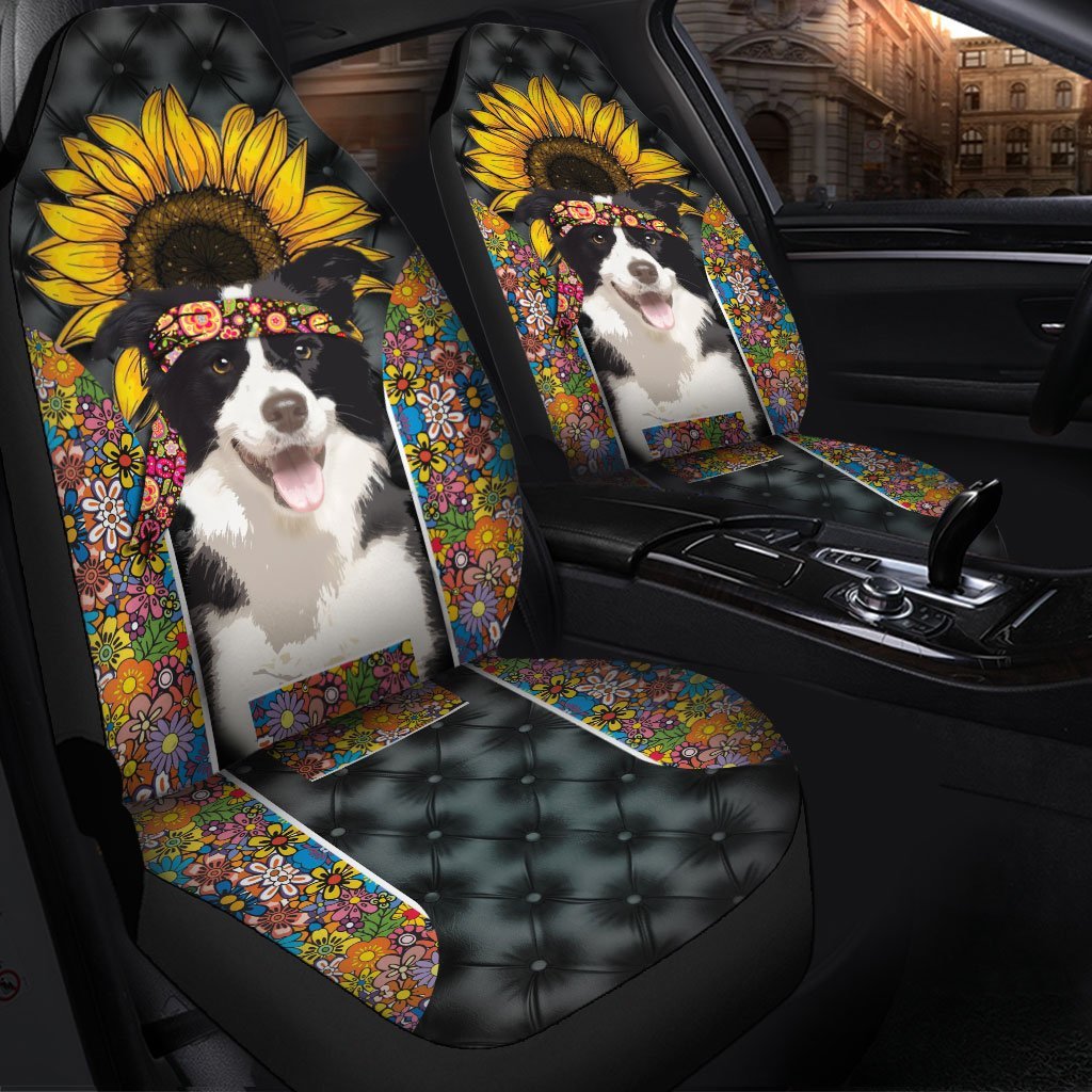 Hippie Border Collie Custom Car Seat Covers Protector Decor - AnimeBape