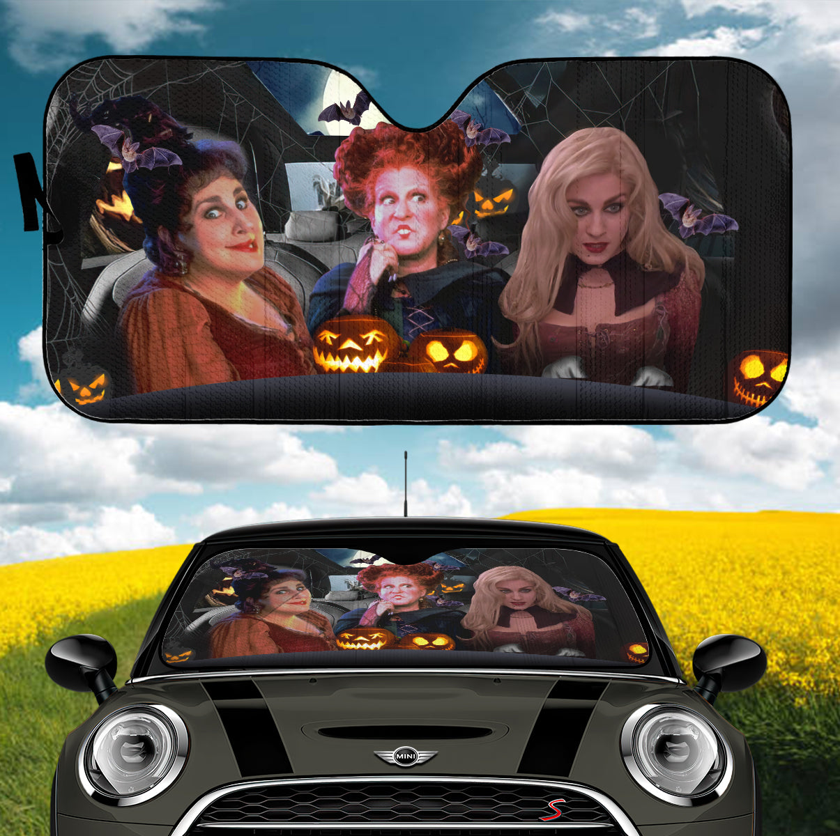 Hocus Pocus Halloween Sunshades Winifred Sarah Mary Car Shades AnimeBape