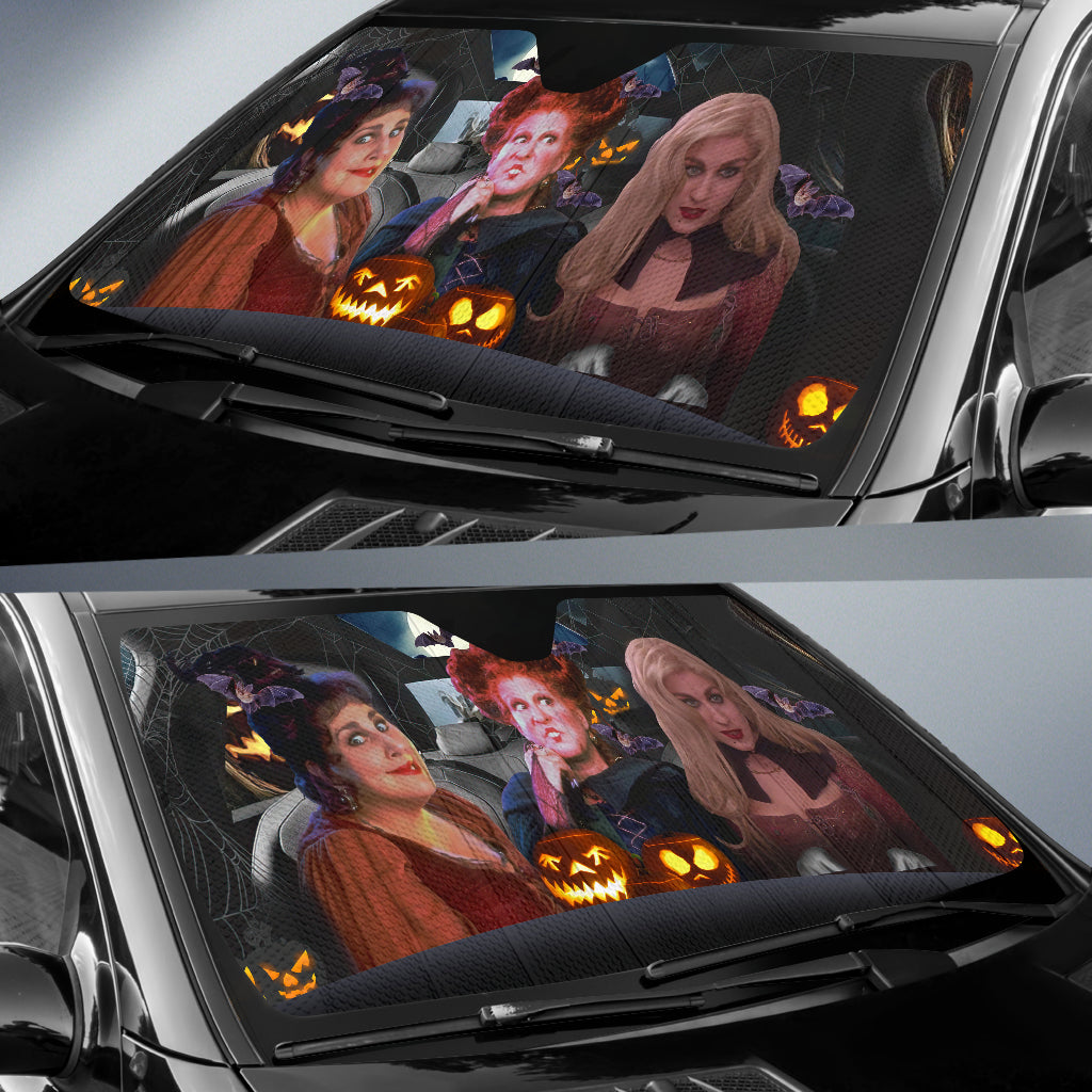 Hocus Pocus Halloween Sunshades Winifred Sarah Mary Car Shades AnimeBape