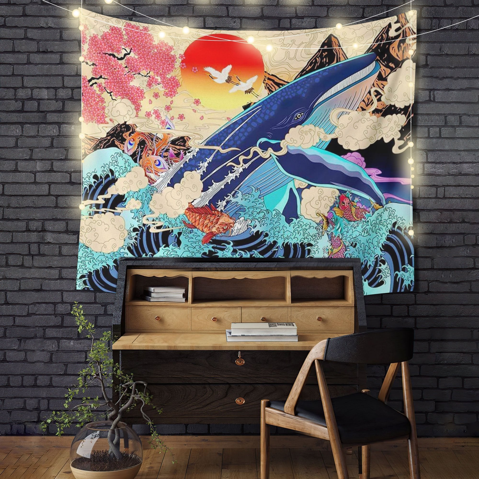 Japanese Hokusai Tapestry Wall Hanging Room Decor Hokusai - AnimeBape