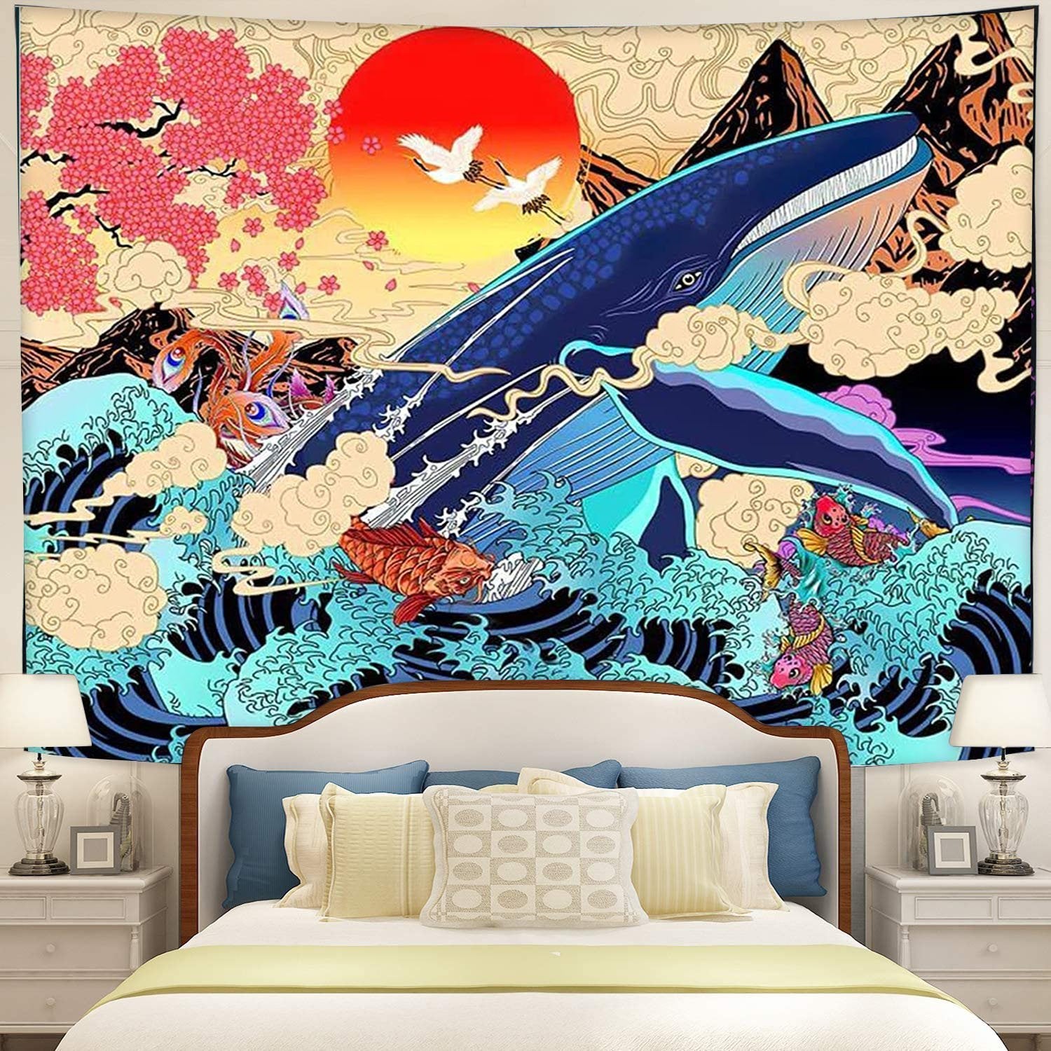 Japanese Hokusai Tapestry Wall Hanging Room Decor Hokusai - AnimeBape