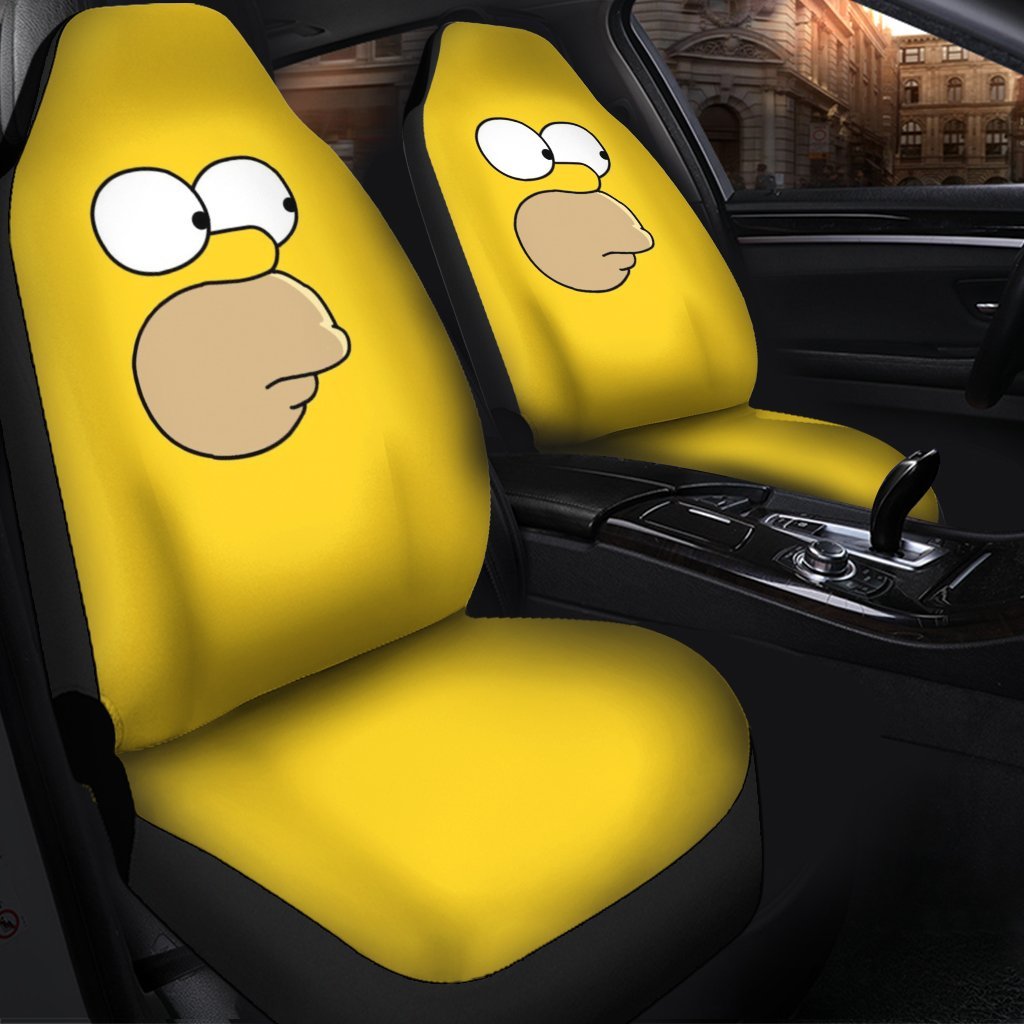 Homer Simpson Custom Car Seat Covers Premium Decor Protectors - AnimeBape