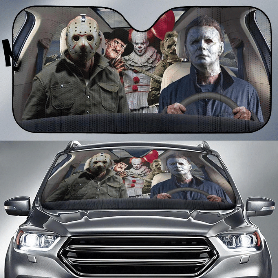 Horror Movie Character Car Sunshades for Vehicle Protection - AnimeBape