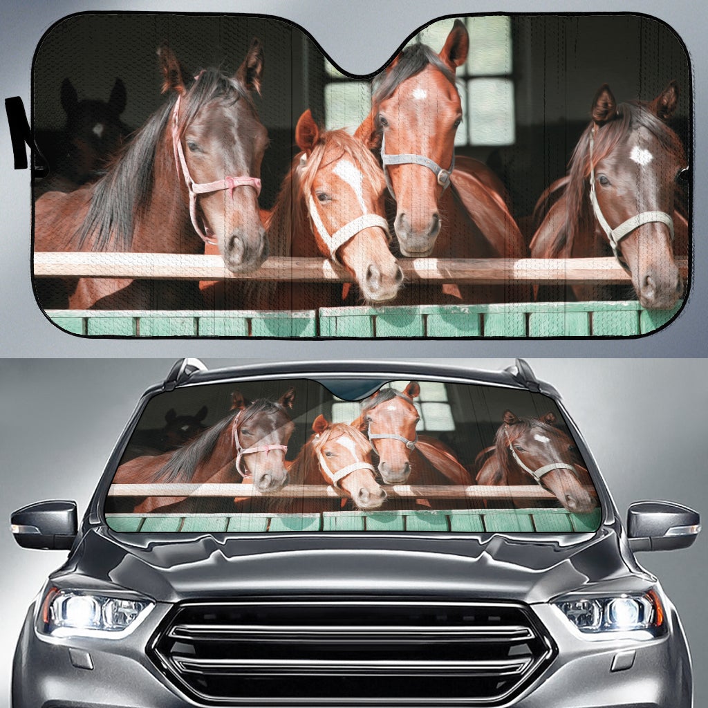 Horse-themed Car Sunshades with Fence Design for Auto Protection ...