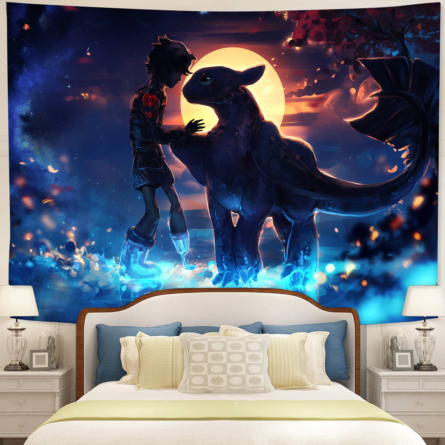 Dragon Friends Tapestry for Room Decor - How to Train Your Dragon ...
