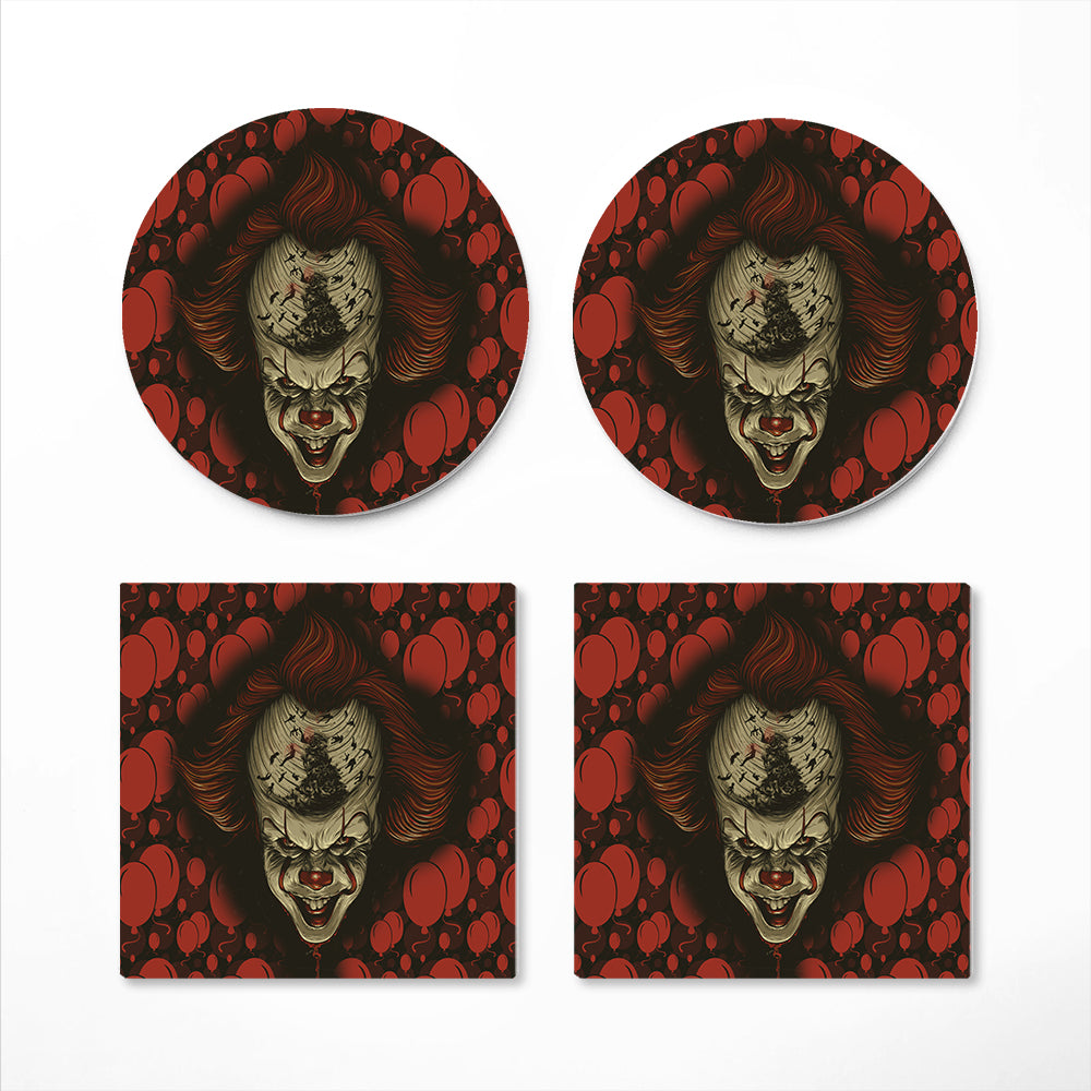 Pennywise IT Drink Coasters for Home Decor and Protection - AnimeBape