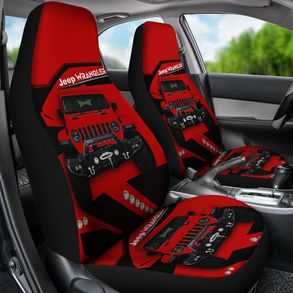 Red Jeep Custom Premium Car Seat Covers Protectors - AnimeBape
