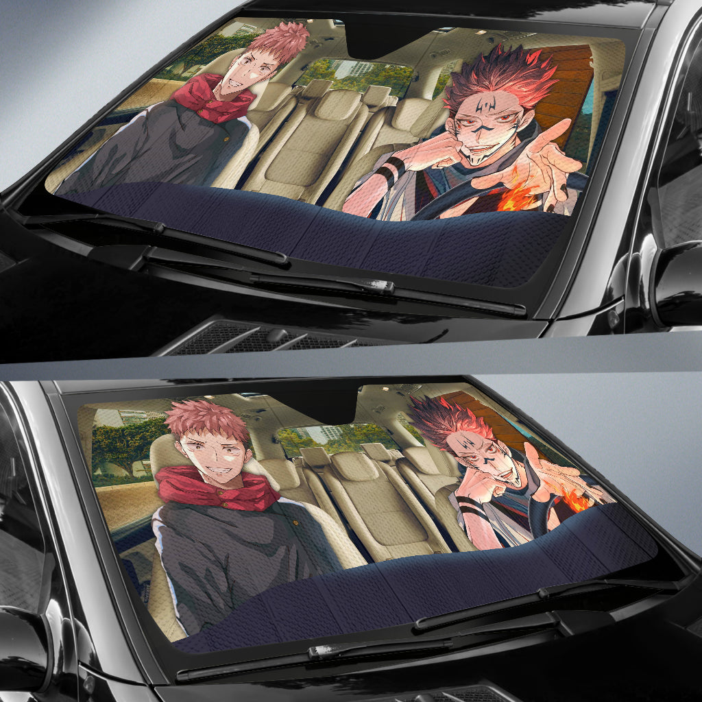 Jujutsu Kaisen Yuji Sukuna Auto Sunshades for Car Protection - AnimeBape