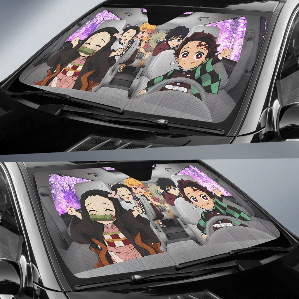 Kimetsu No Yaiba Demon Slayer Anime Character Chibi Car Windshield Auto ...