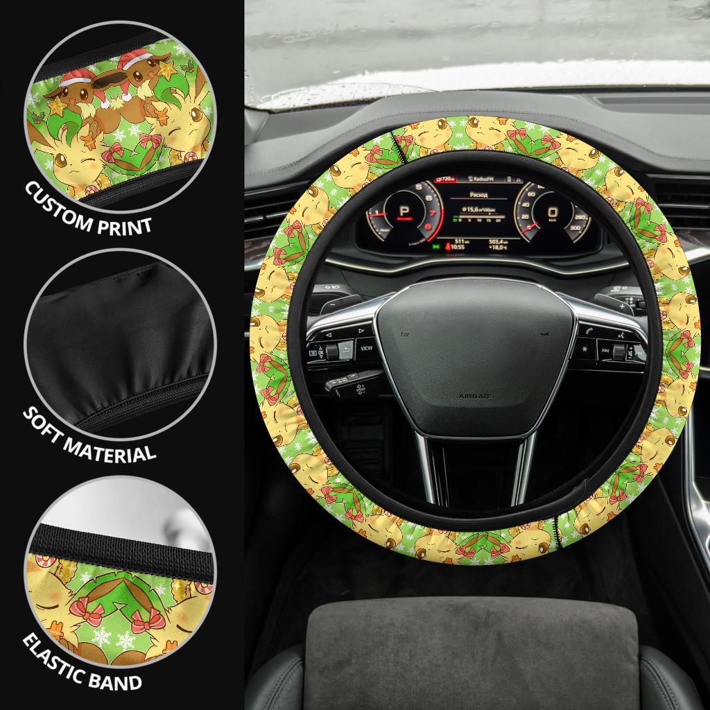 Leafeon Pokemon Car Steering Wheel Cover for a Stylish Ride - AnimeBape