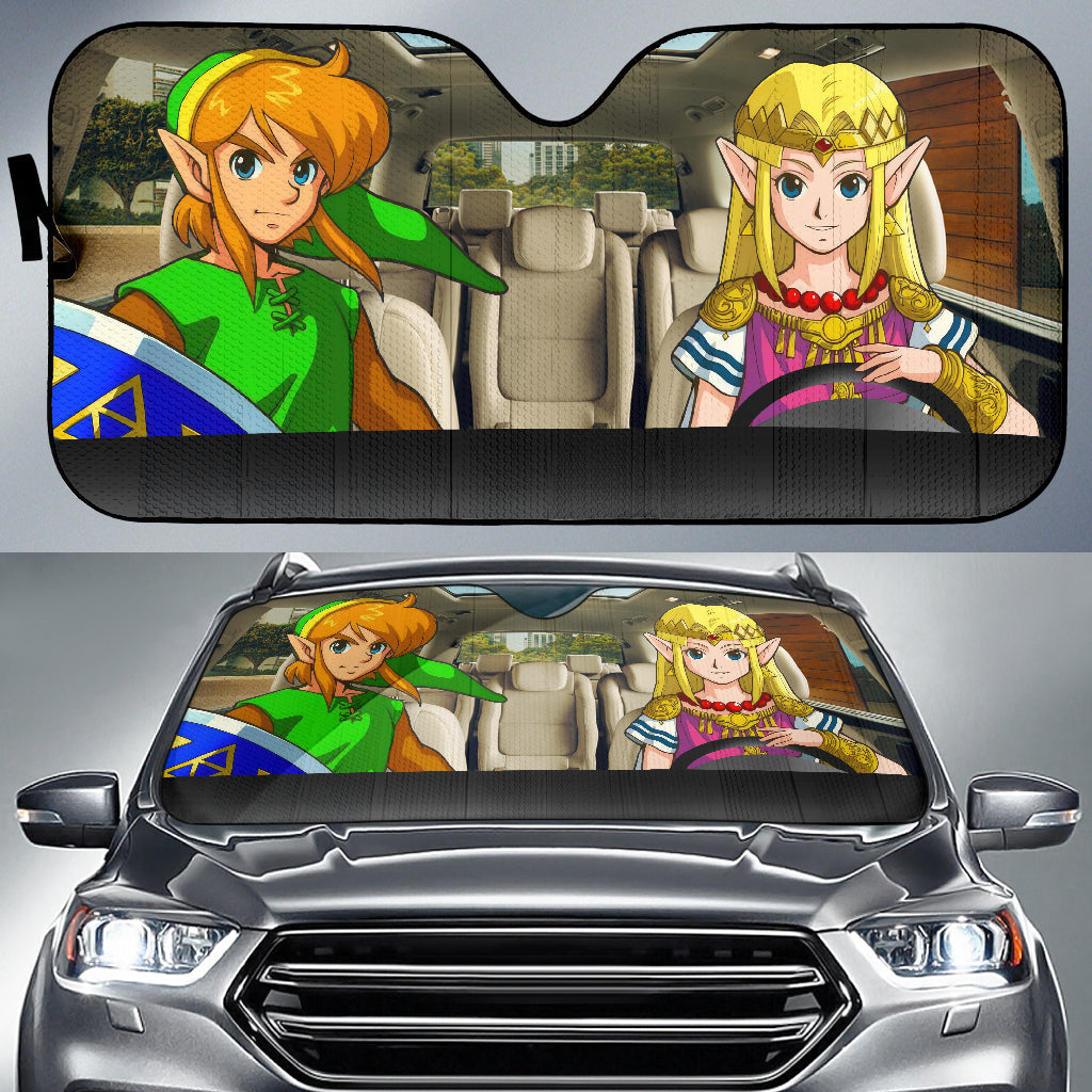 Zelda Link Classic Car Auto Sunshades - Legend of Zelda Theme - AnimeBape