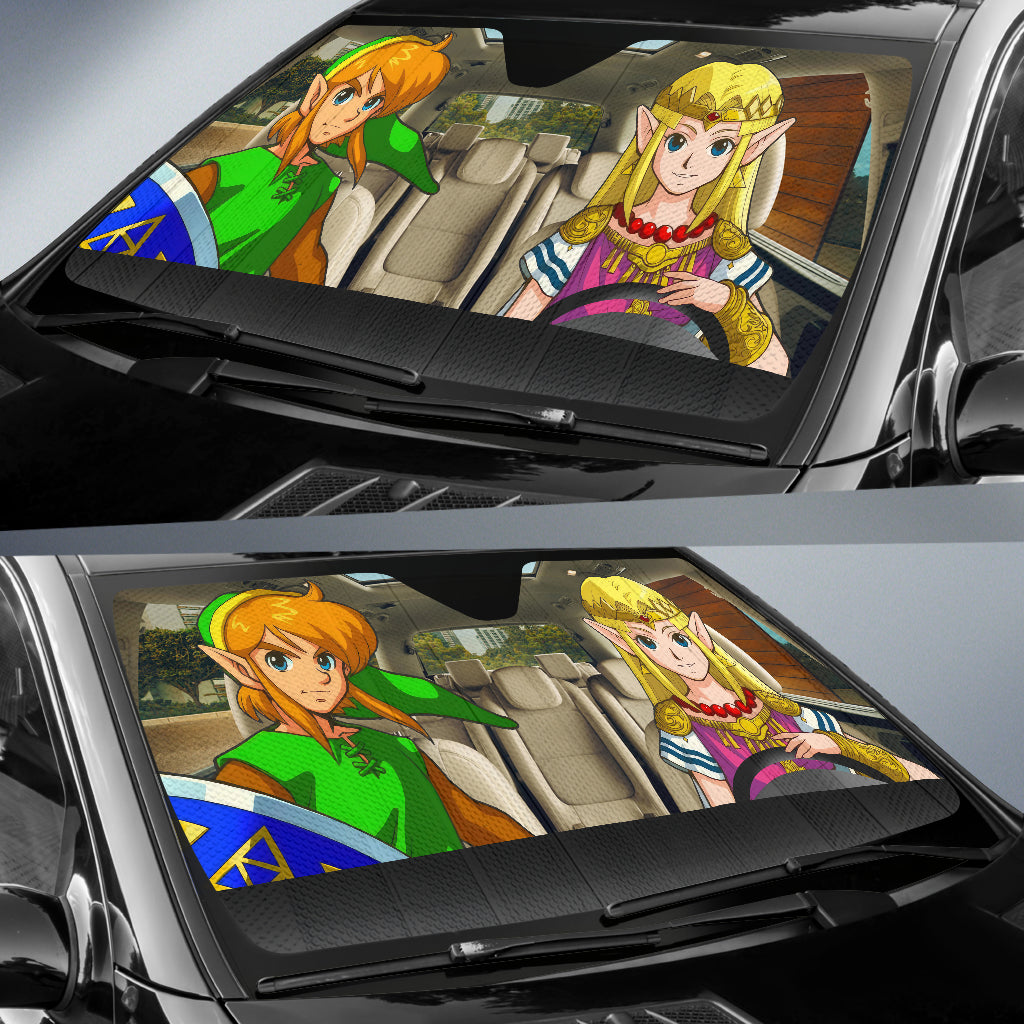 Zelda Link Classic Car Auto Sunshades - Legend of Zelda Theme - AnimeBape