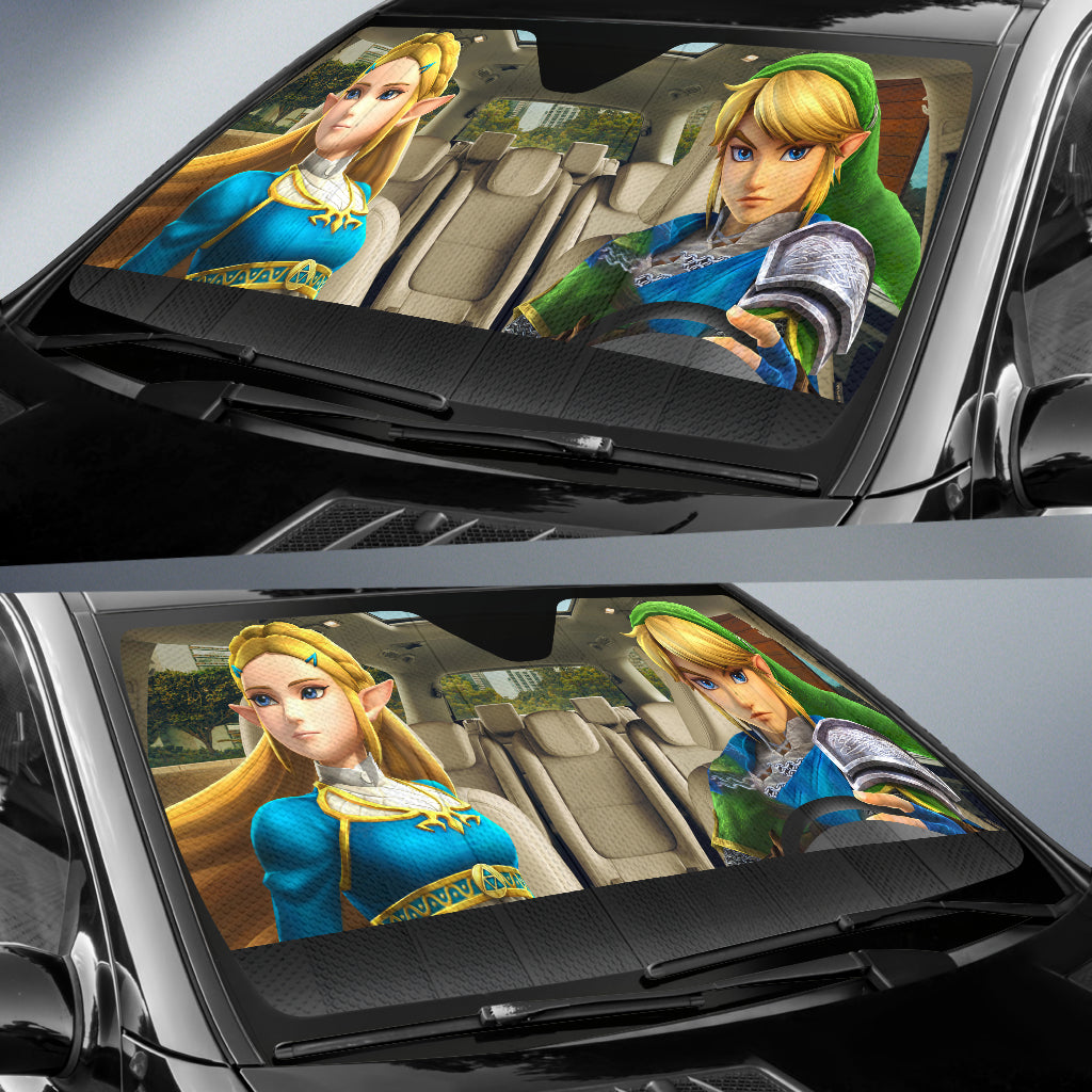 Zelda Link & Zelda Auto Sunshades for Car Windshield Protection - AnimeBape