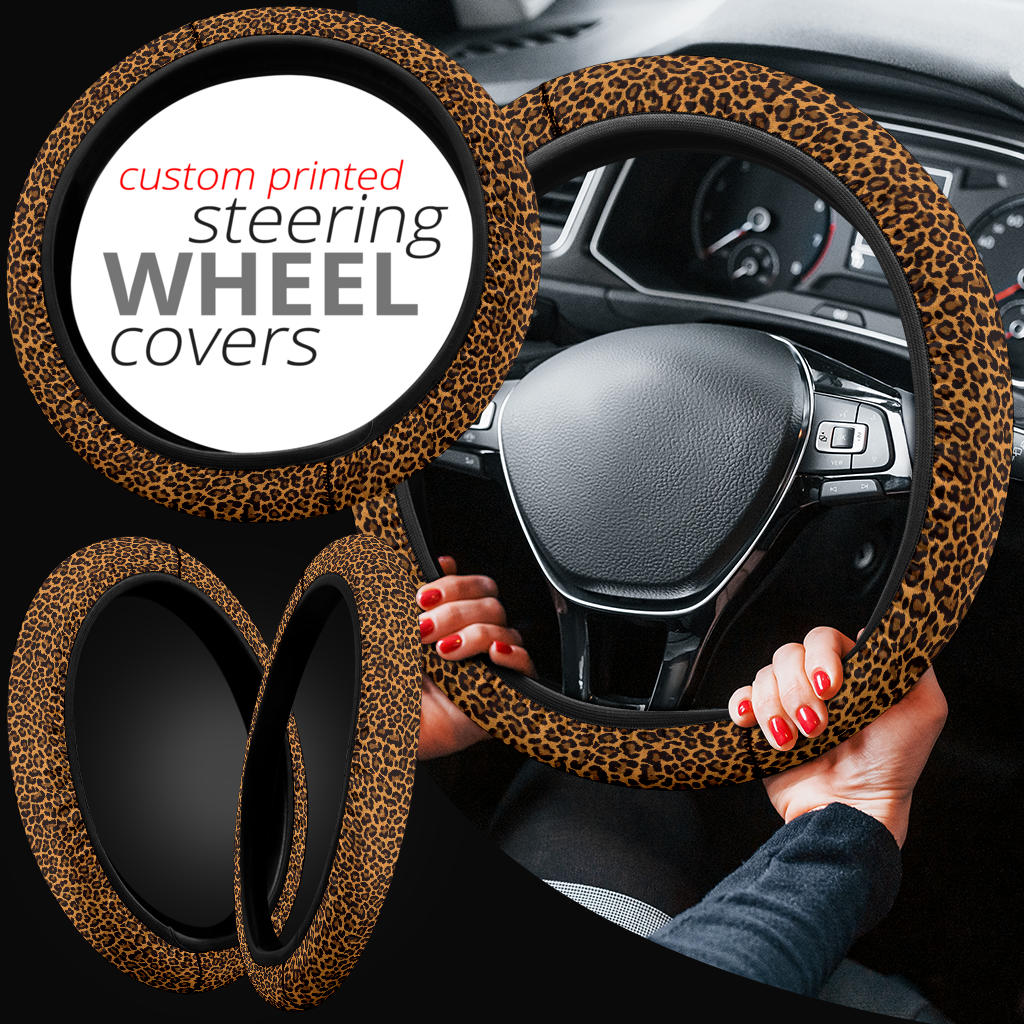 Leopard Print Car Steering Wheel Cover for Premium Vehicles - AnimeBape