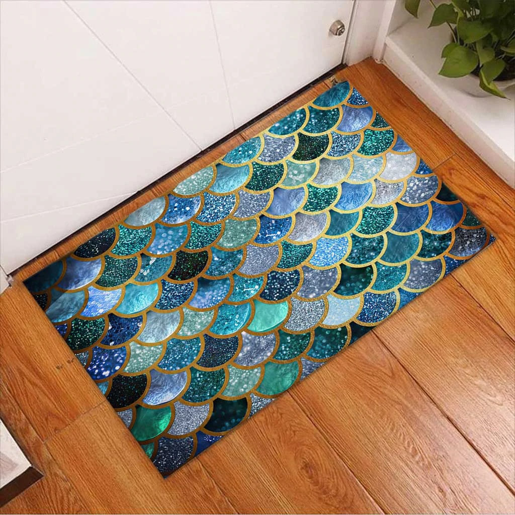 Mermaid Home Decor Doormat for Entryway and Outdoor Spaces - AnimeBape